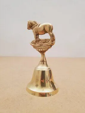Other | Vintage Brass Bell With Horse Motif Horseman Man Cave Country ...
